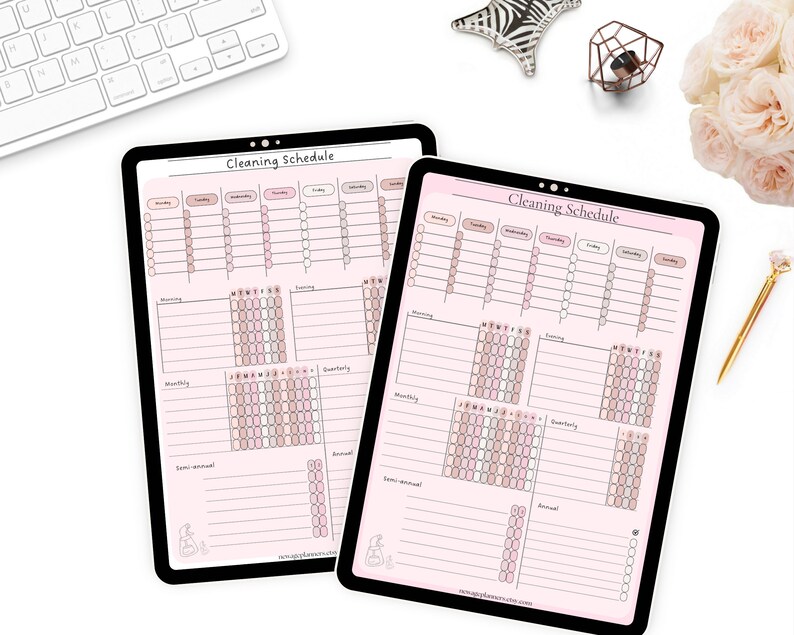 Editable Cleaning Schedule Planner, Digital Weekly Cleaning Checklist ...