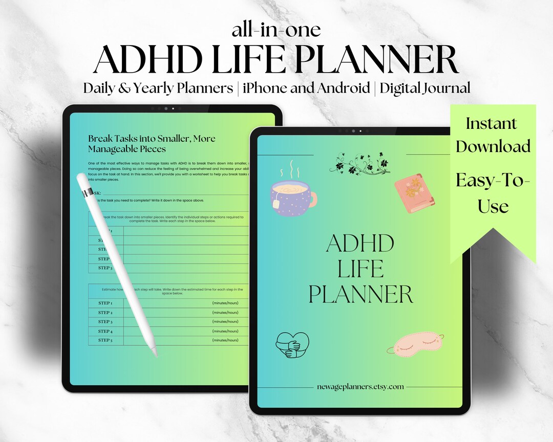 ADHD Digital Planner, ADHD Productivity Planner, Goodnotes Planner ...