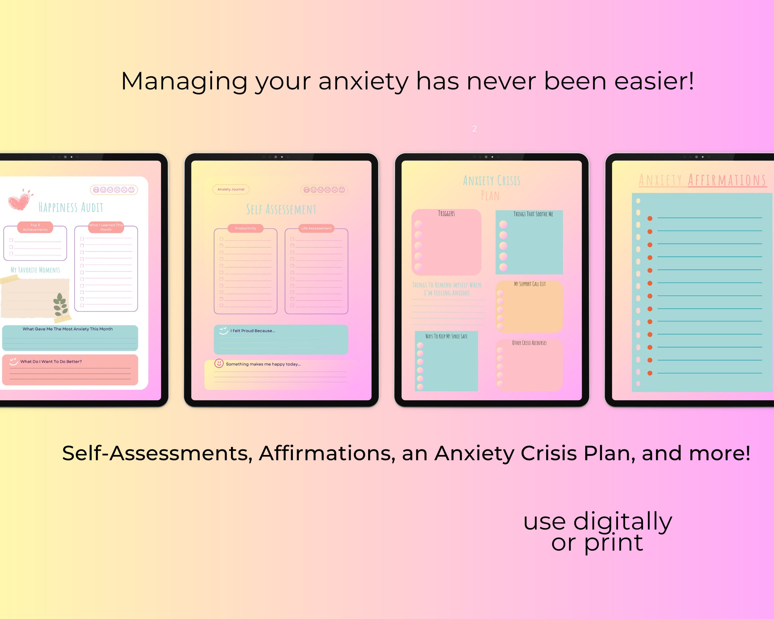 Anxiety Journal, Mental Health Journal, Daily Check-in for Mental ...