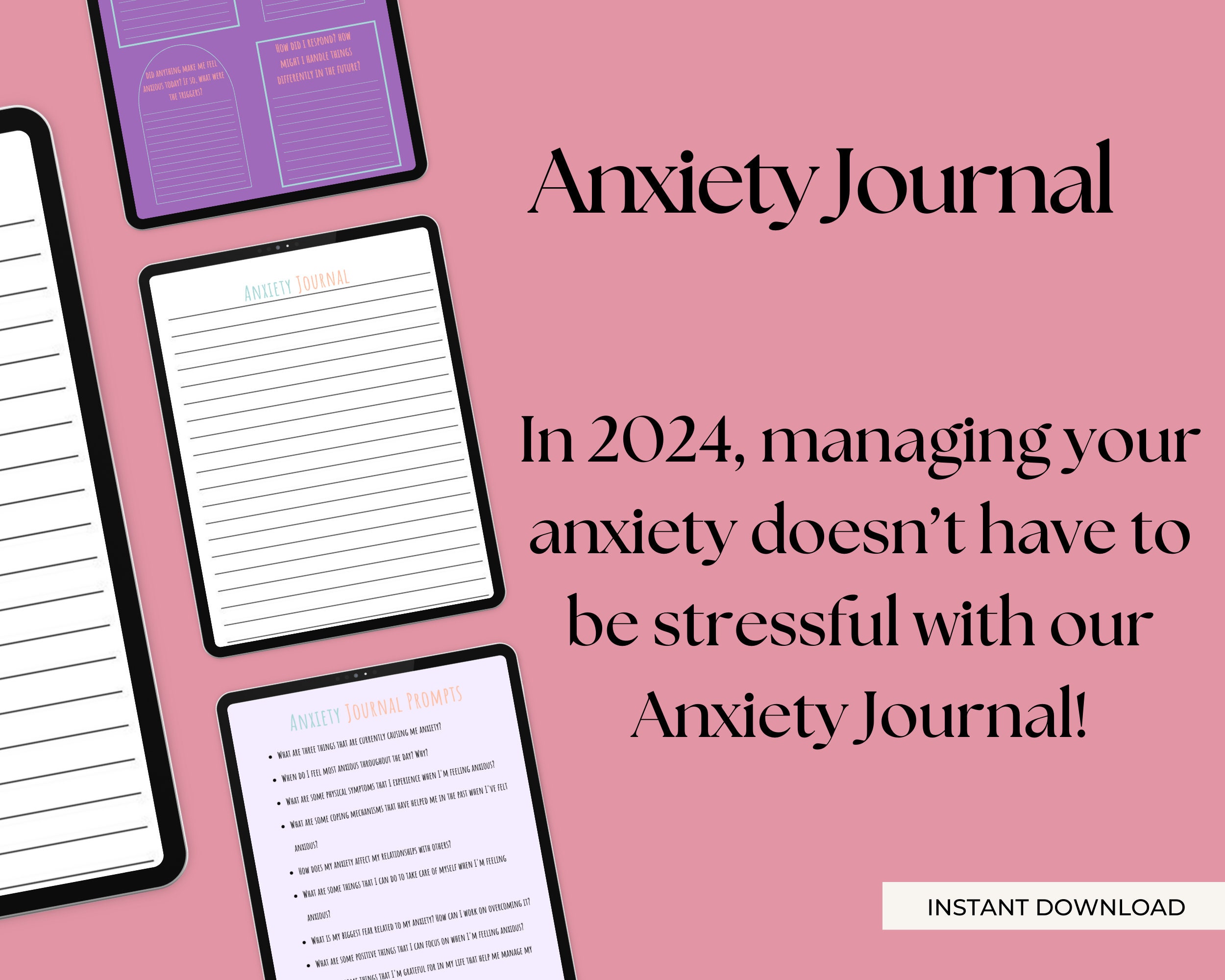 Anxiety Journal, Mental Health Journal, Daily Check-in for Mental ...