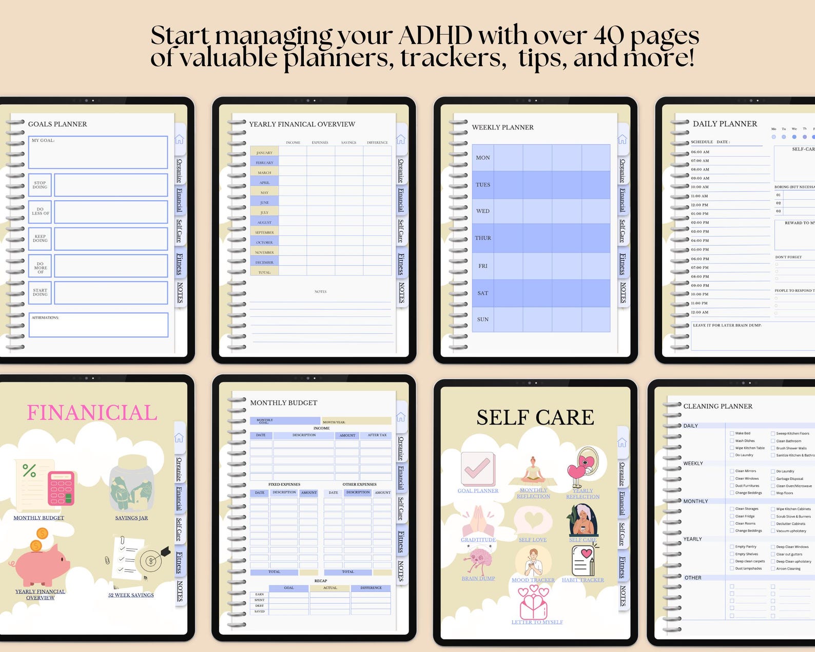 ADHD Digital Planner, ADHD Productivity Planner, Goodnotes Planner ...