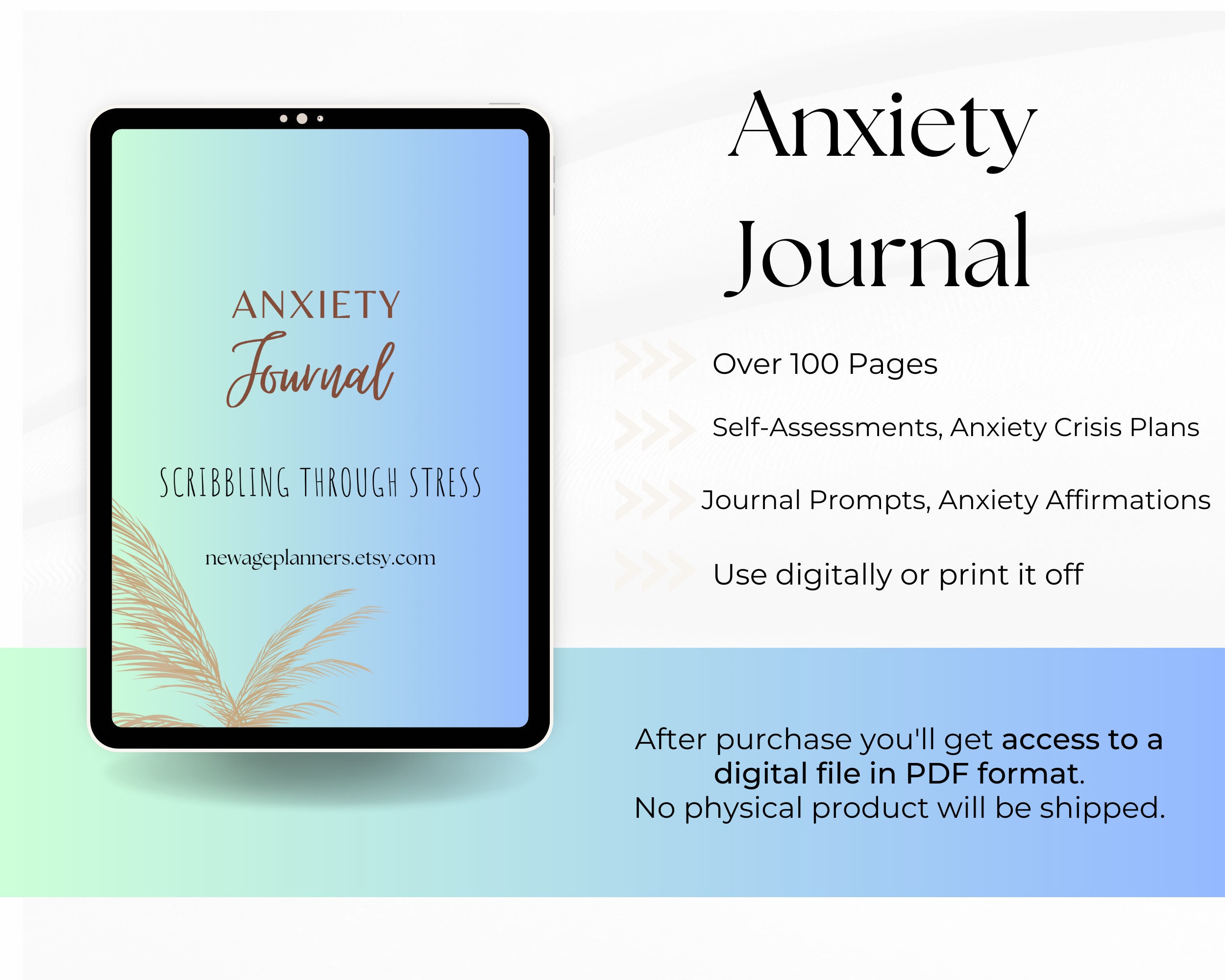 Anxiety Journal, Mental Health Journal, Goodnotes Planner, Daily Check ...