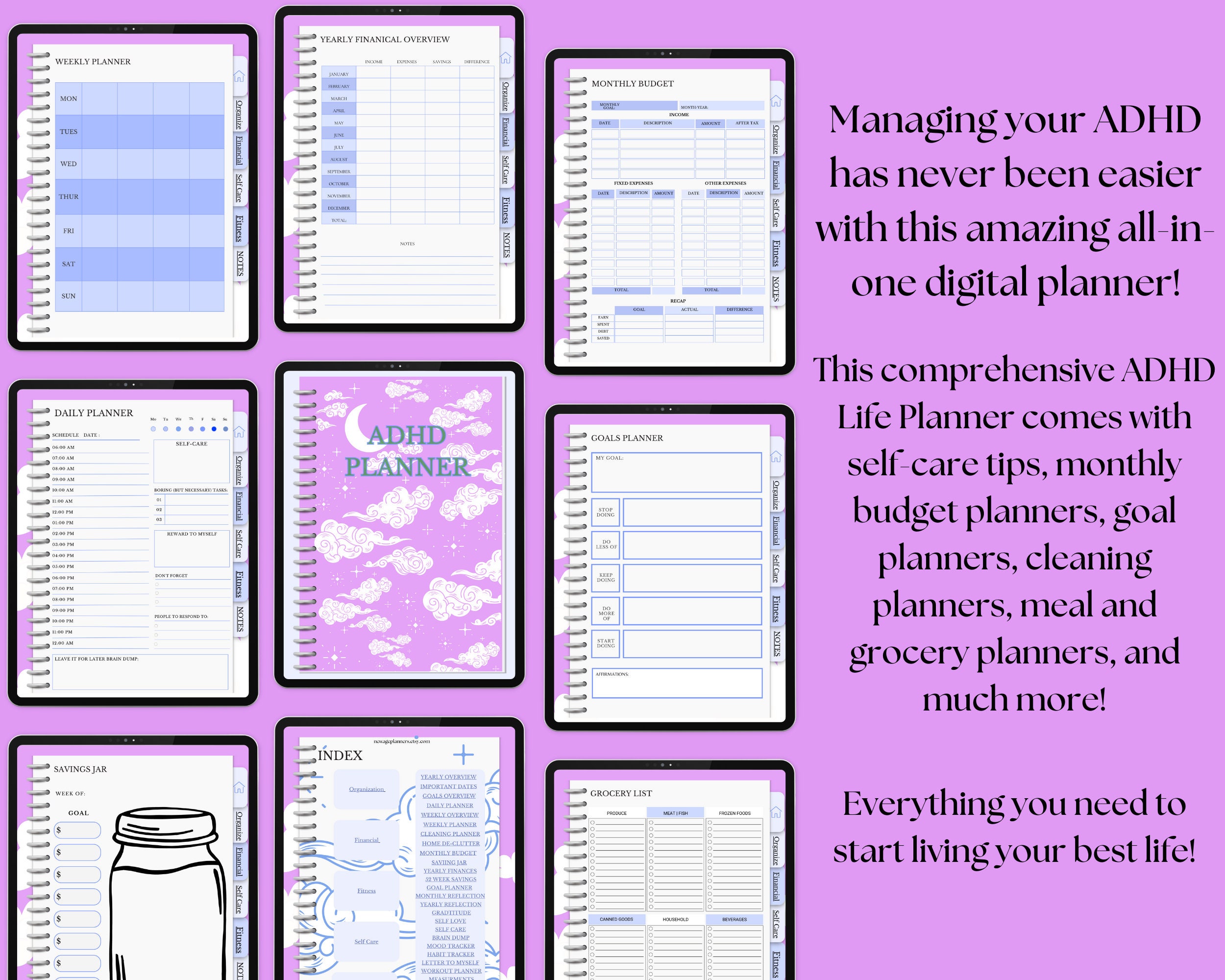 ADHD Digital Planner, ADHD Productivity Planner, Goodnotes Planner ...