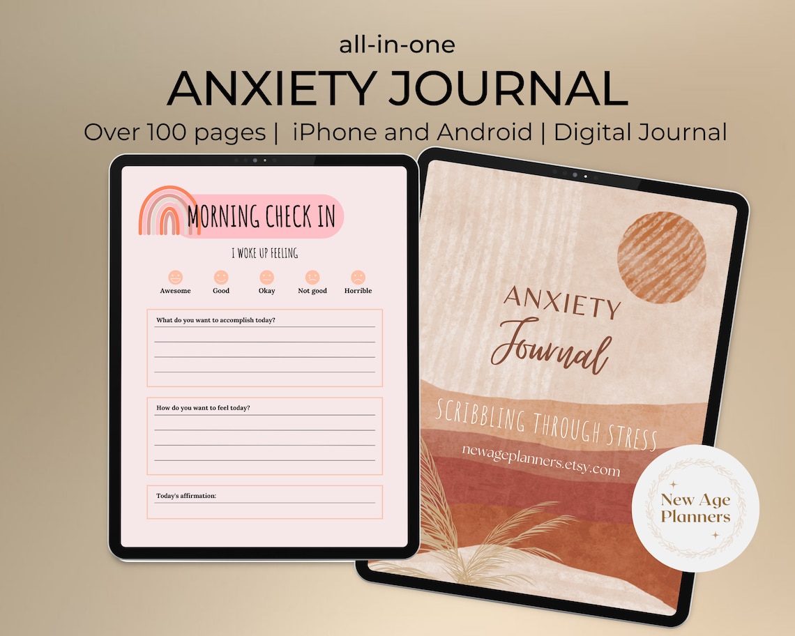 Anxiety Journal, Mental Health Journal, Daily Check-in for Mental ...