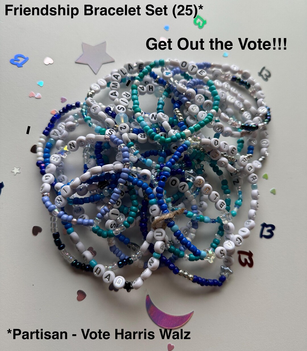 Get Out the Vote Friendship Bracelet Set 25 - Etsy