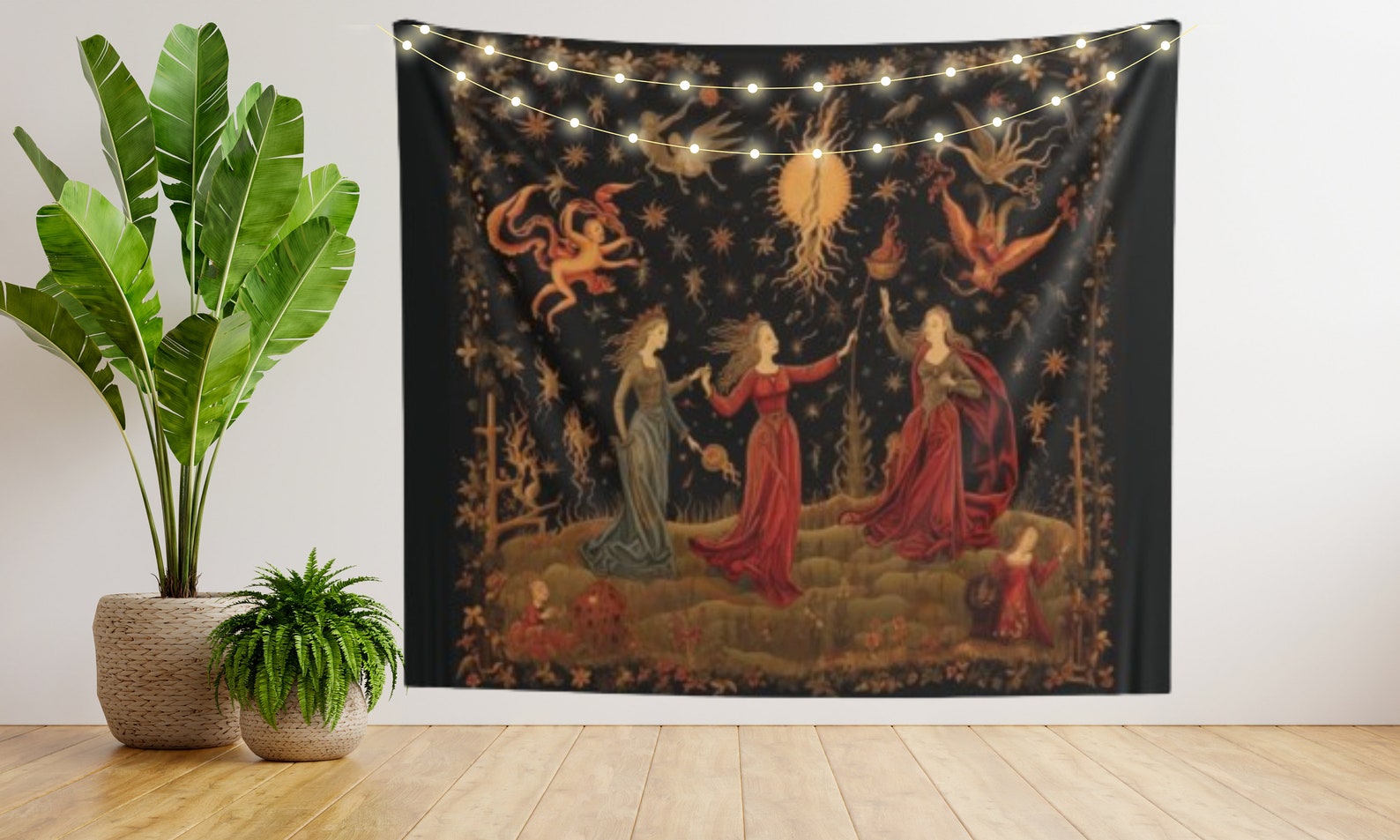 Witch Inspired Wall Tapestry Boho Design Tapestry Wall Hanging Neutral ...