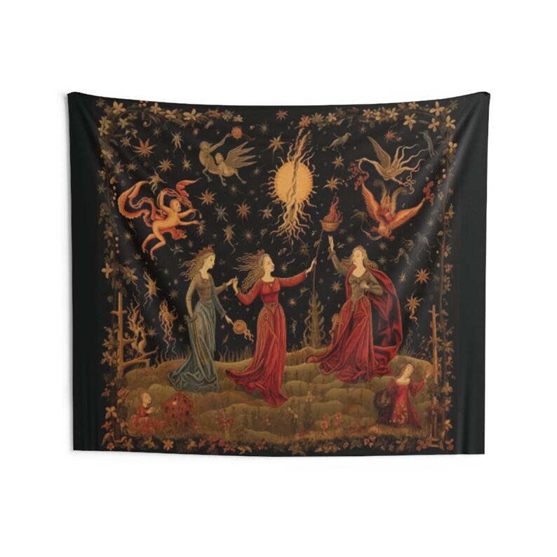 Witch Inspired Wall Tapestry Boho Design Tapestry Wall Hanging Neutral ...