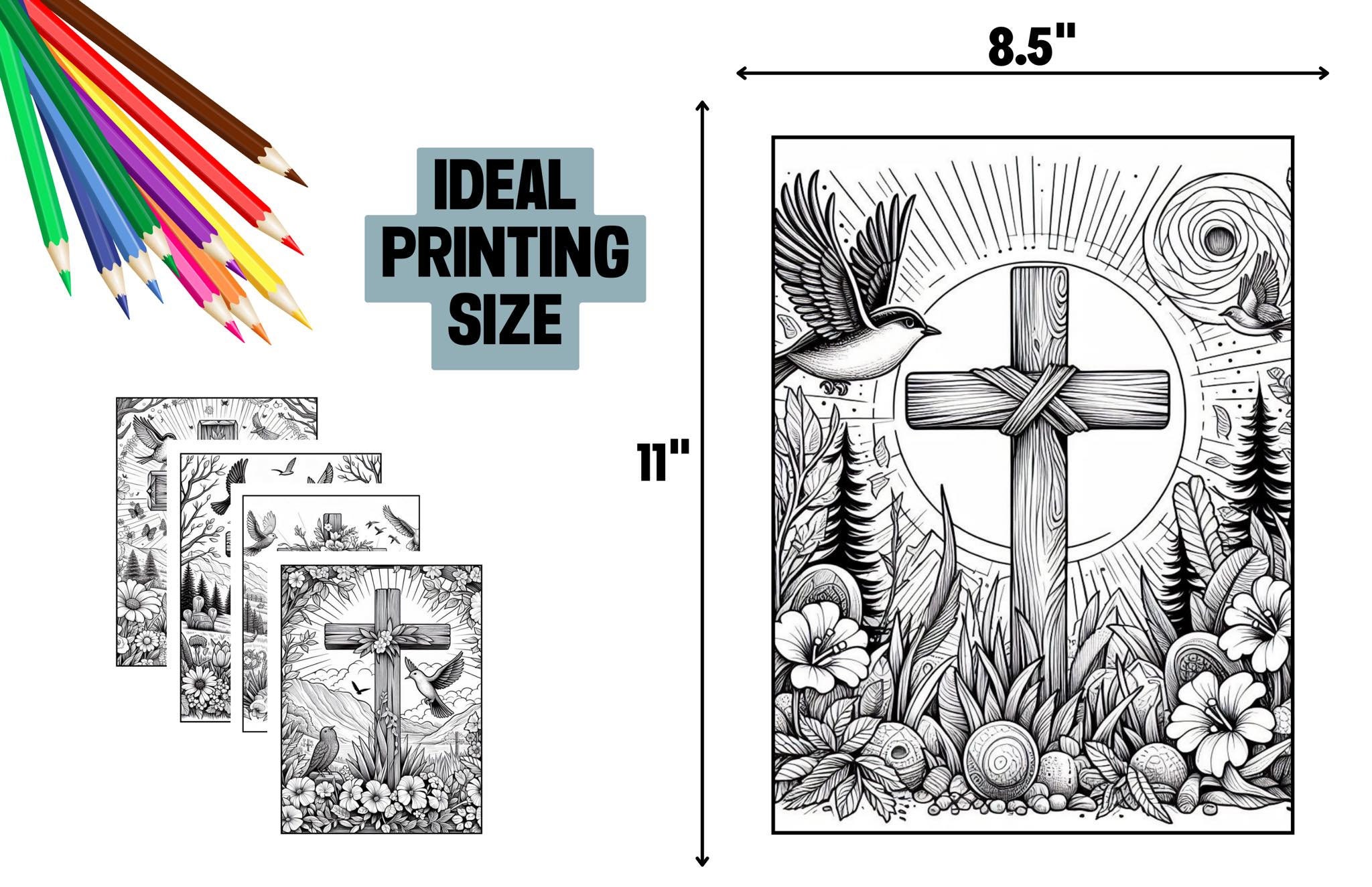 100 Crosses Coloring Book Coloring Page Bundle Adults Kids Instant ...