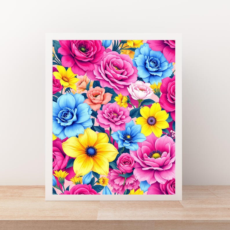 Floral Fusion Digital Paper Bundle 100 Vibrant Floral Patterns 12x12 ...