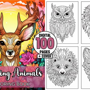100 Amazing Animals: Zentangle and Mandala Coloring Book - Coloring ...