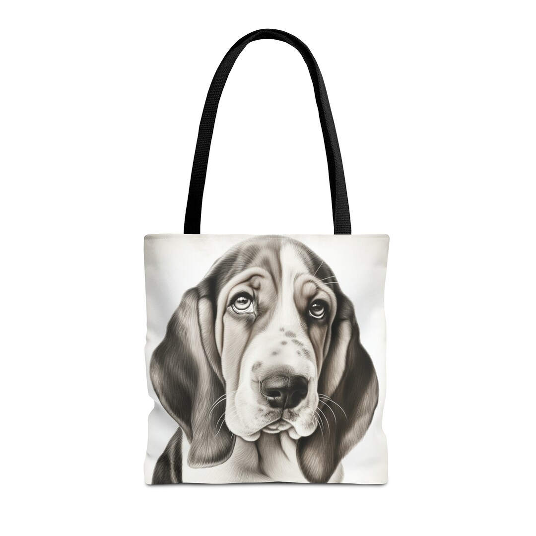 Tote Bag (aop)basset Hound Shopping Bag, Basset Hound Gift, Basset ...