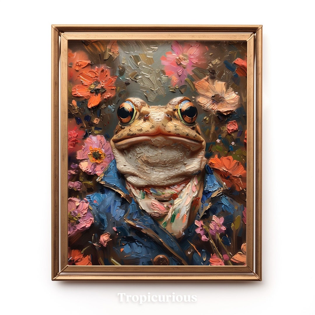 Fancy Frog Man, Impasto Painting Print - Etsy