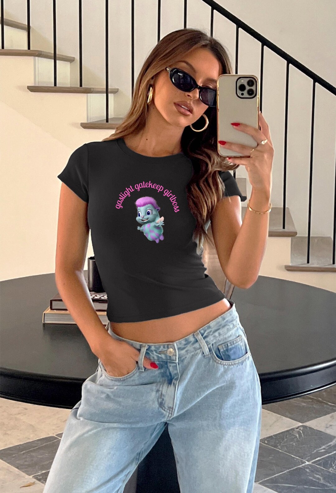 Women's Funny Baby Tee Bibble Barbie 90s Style Baby Tee Trendy Gift for Friend Y2K Shirt Gift ...
