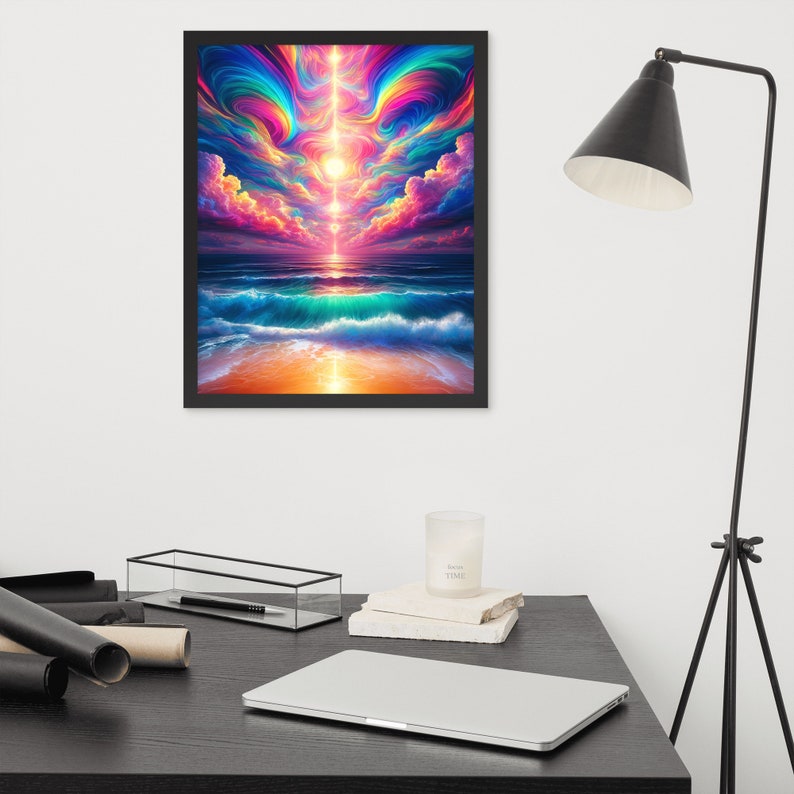 Trippy Ocean Framed Premium Paper Poster Beach, Psychedelic, Spiritual ...