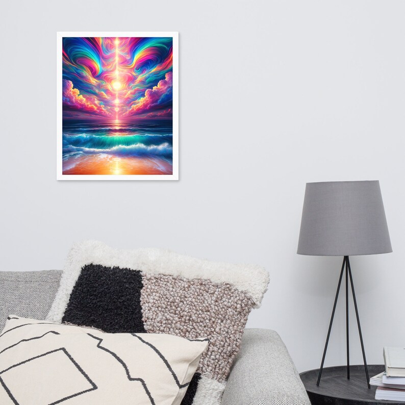 Trippy Ocean Framed Premium Paper Poster Beach, Psychedelic, Spiritual ...