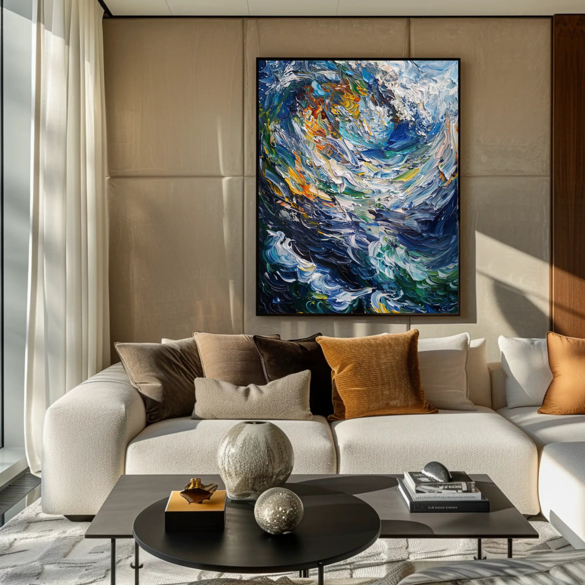 Colorful Paint Ocean Wave Digital Print Wall Decor Printable Art - Etsy