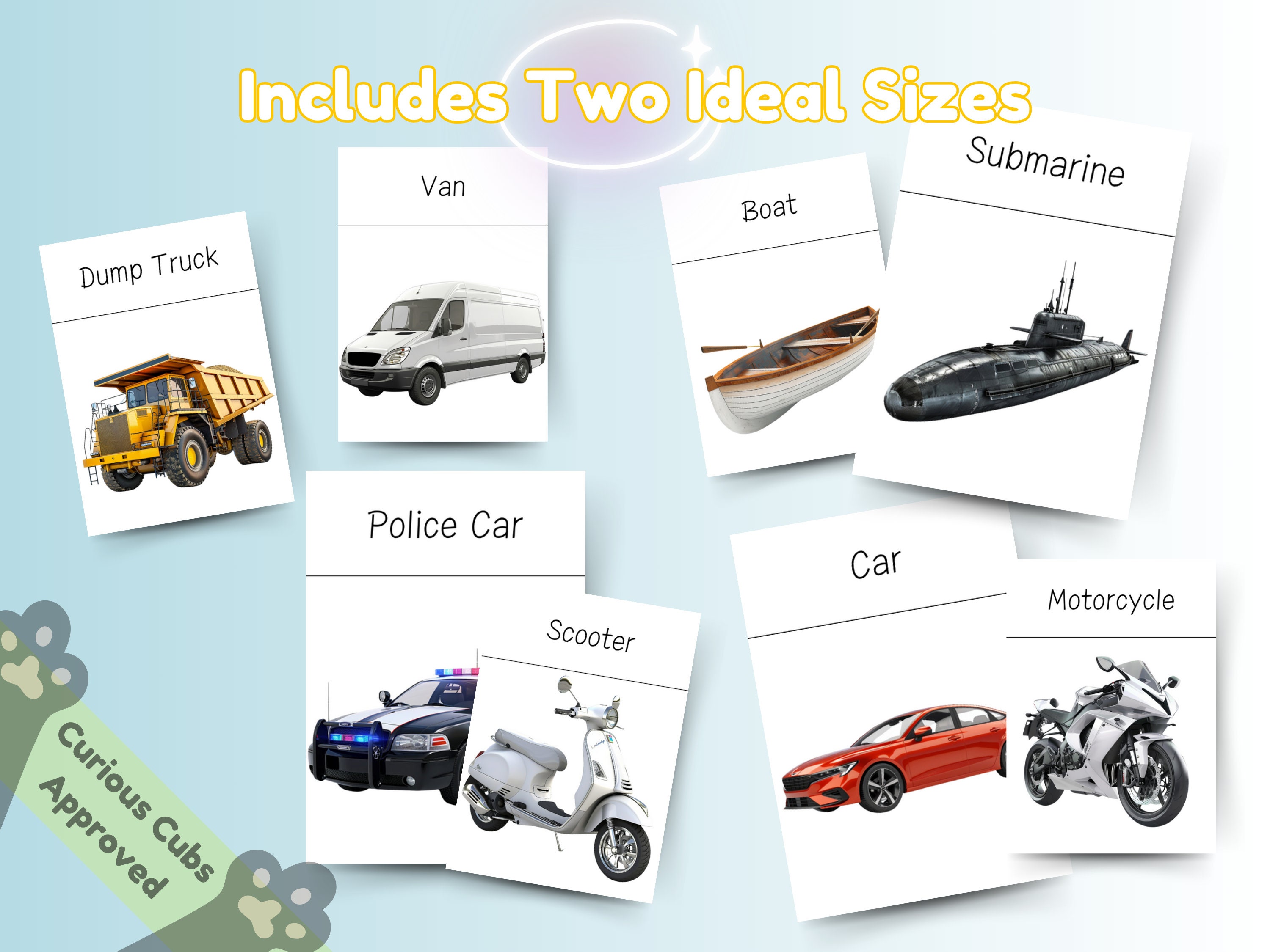 24 Vehicle Transportation Montessori Flashcards With Fun Facts ...
