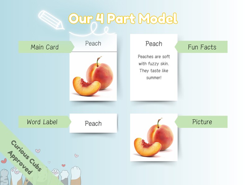 24 Healthy Eating Fruits Montessori Flashcards With Fun Facts ...
