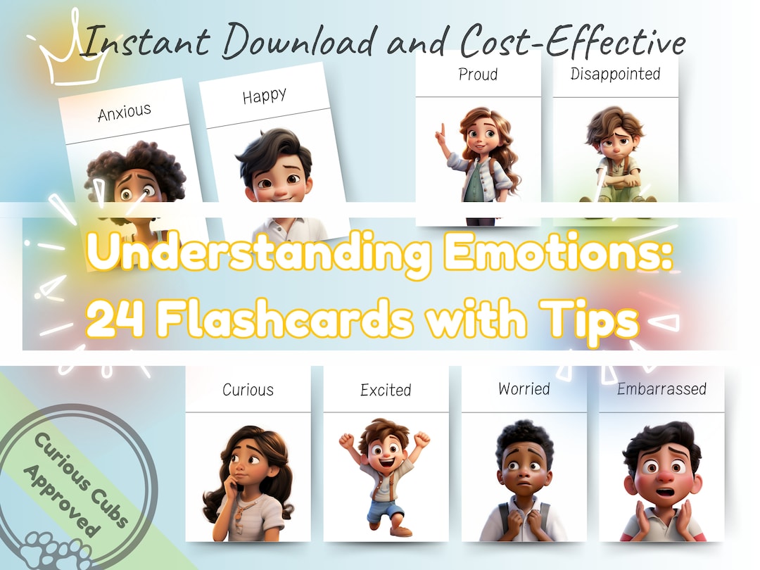 Understanding Emotions and Feelings: 24 Flashcards With Tips for ...