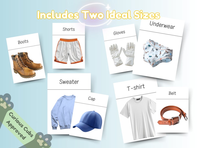 Clothing Flashcards: Montessori Educational Printables (digital ...