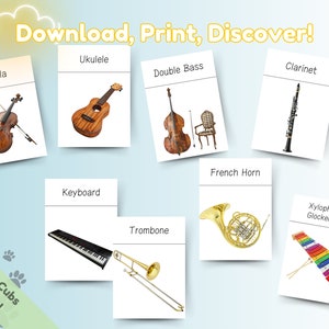 24 Musical Instruments Montessori Flashcards With Fun Facts ...
