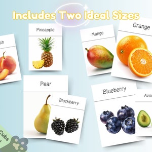 Fruits Montessori Flashcards: Fun Facts, Toddler Learning (digital ...