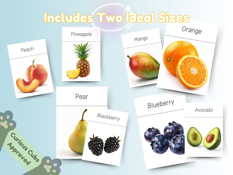 24 Healthy Eating Fruits Montessori Flashcards With Fun Facts ...