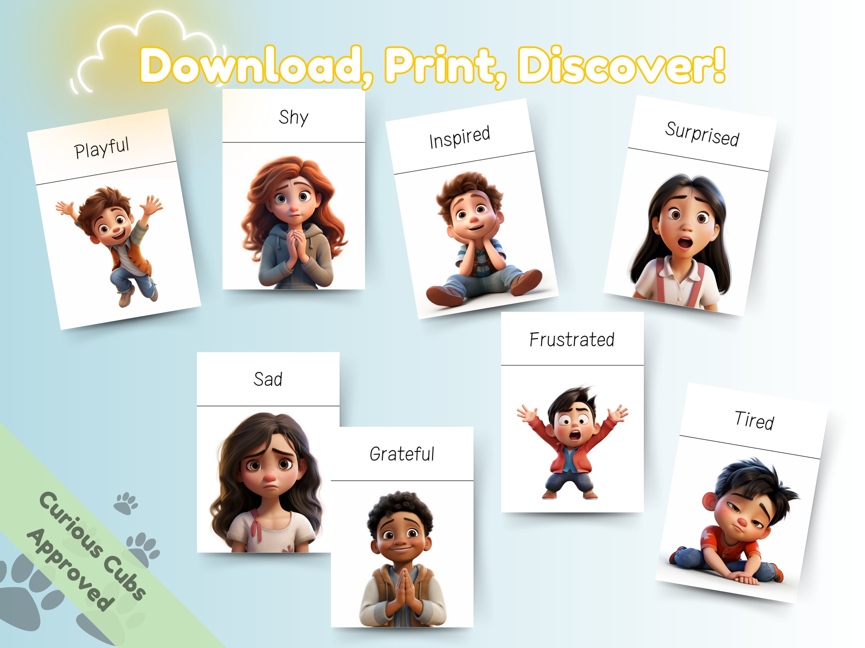 Understanding Emotions and Feelings: 24 Flashcards With Tips for ...