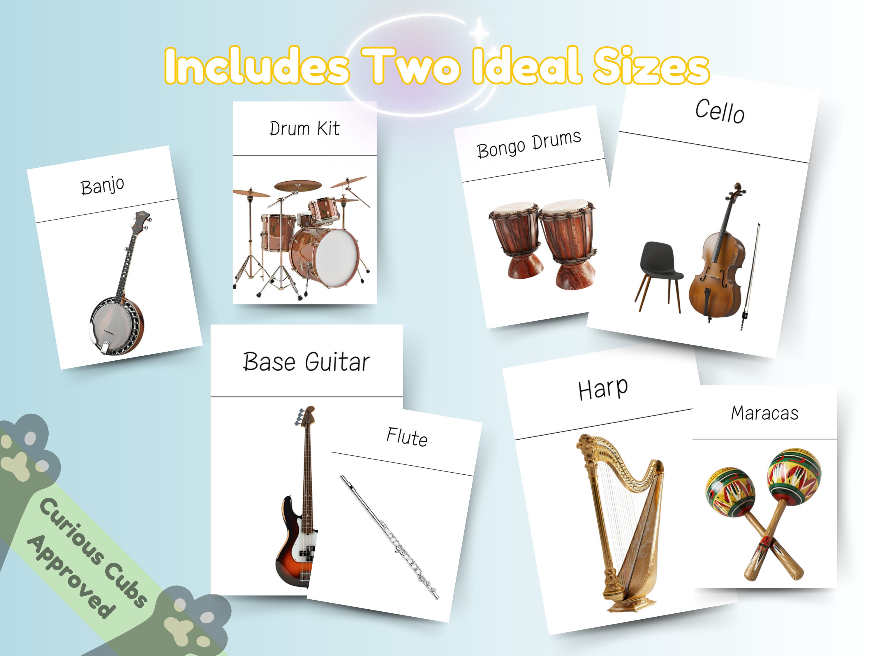 24 Musical Instruments Montessori Flashcards With Fun Facts ...