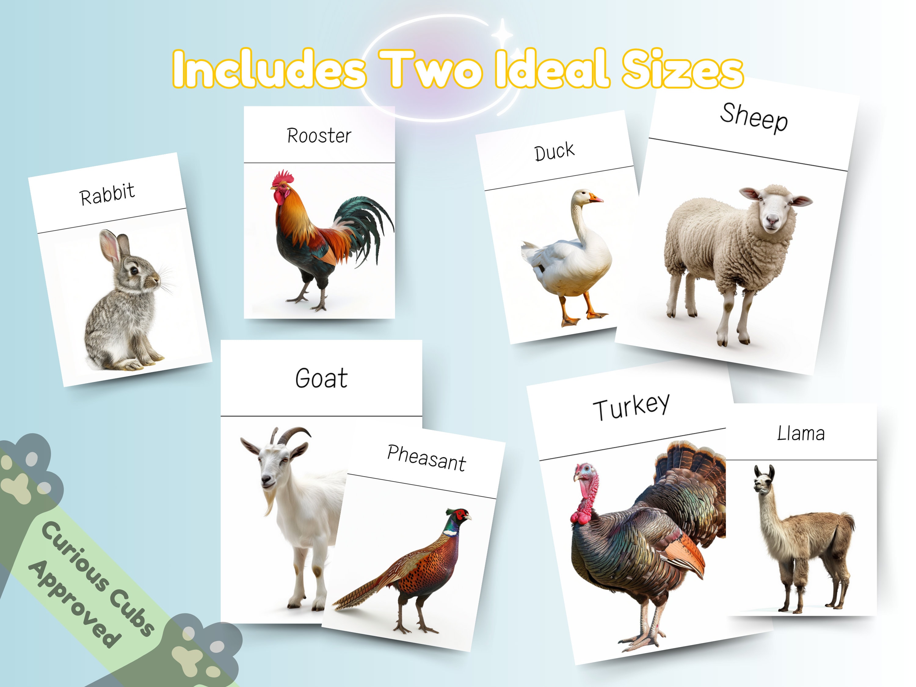 Farm Animals Montessori Flashcards: Fun Facts, Toddler Education ...
