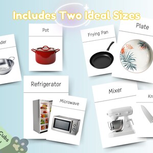 Kitchen Tools Flashcards: Montessori Educational Printables (digital ...