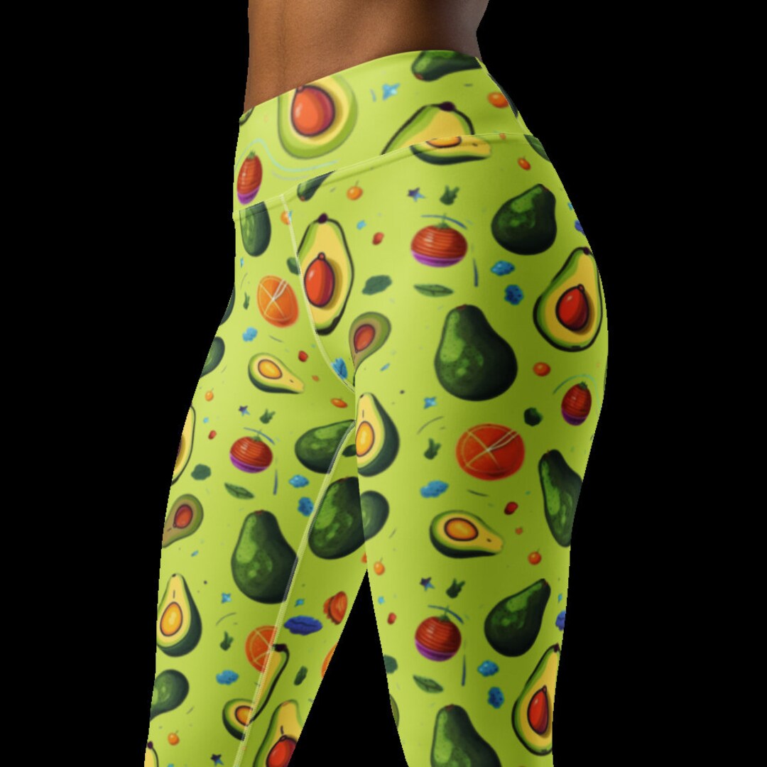 Avocado Leggings Yoga Pants, Workout Leggings,avocado High Waisted Yoga ...