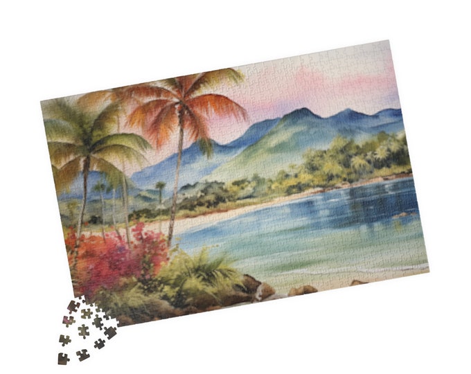 Hawaiian Luau Party Jigsaw Puzzle Unique Gift for Mom Friend Hawaii ...
