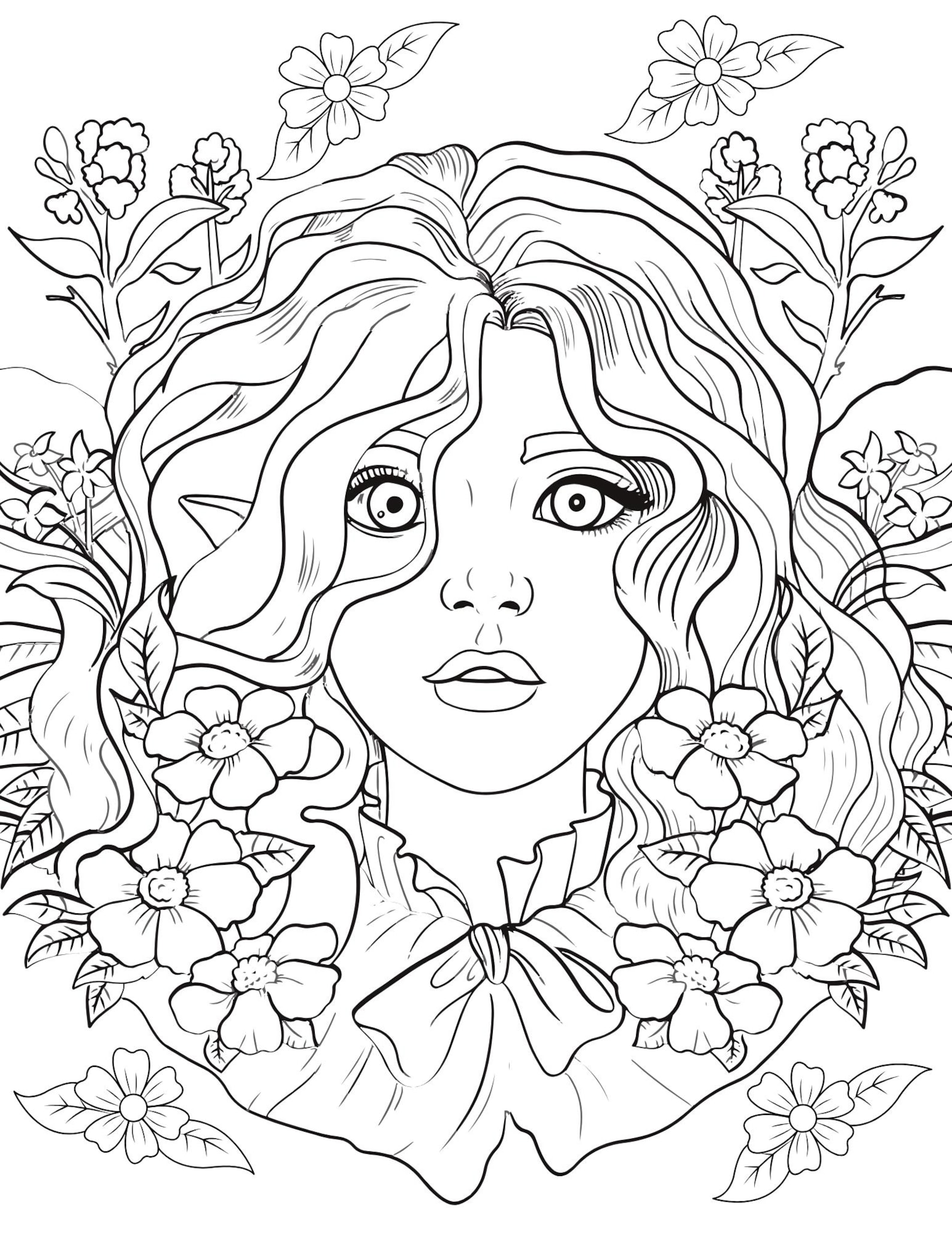 Printable Coloring Book, Whimsical Coloring, Fairy Tale Coloring, All ...