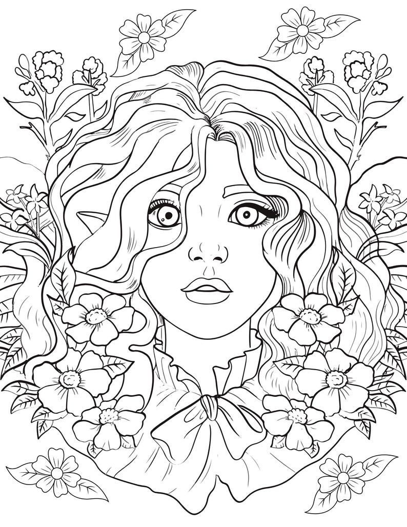 Printable Coloring Book, Whimsical Coloring, Fairy Tale Coloring, All ...