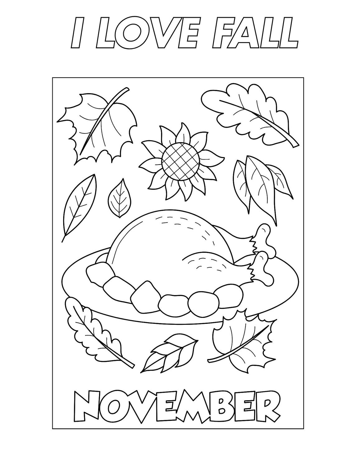 Thanksgiving Coloring Printables, Thanksgiving Activity for Kids ...