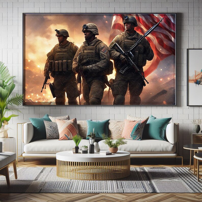 American Military Soldiers Patriotic Artwork - Etsy