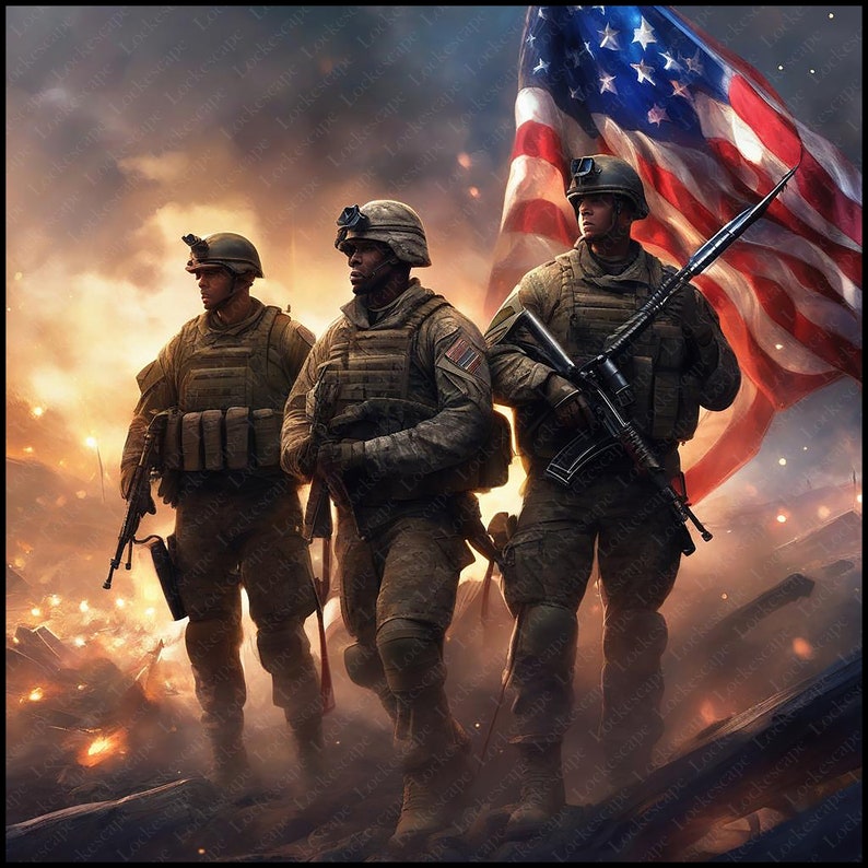 American Military Soldiers Patriotic Artwork - Etsy