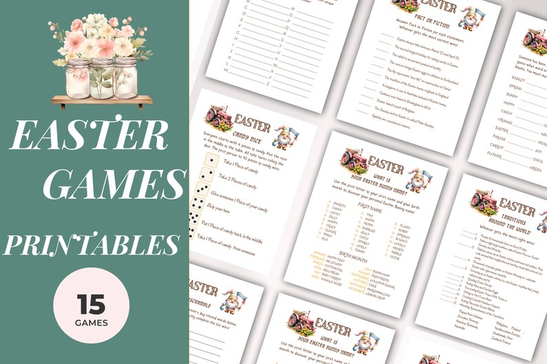 Easter Games Printable Party Games Easter Printable Game Bundle for ...