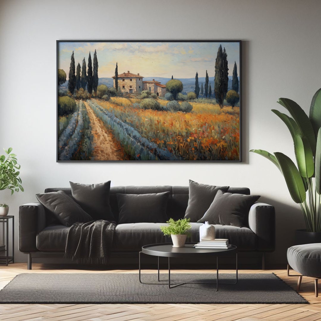 Destination Tuscany - a Unique Oil Paint Digital Print of a Tuscan ...