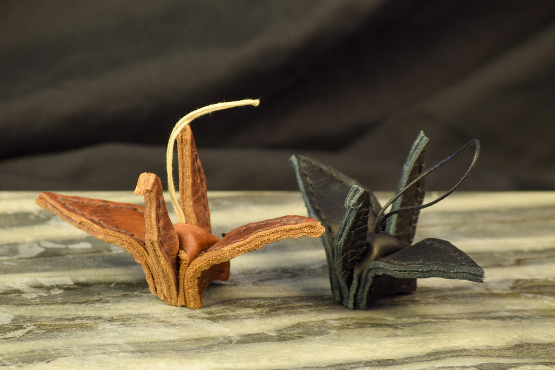 Leather Origami Crane - Etsy