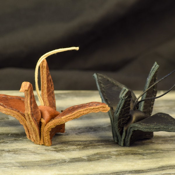 Leather Origami Crane - Etsy