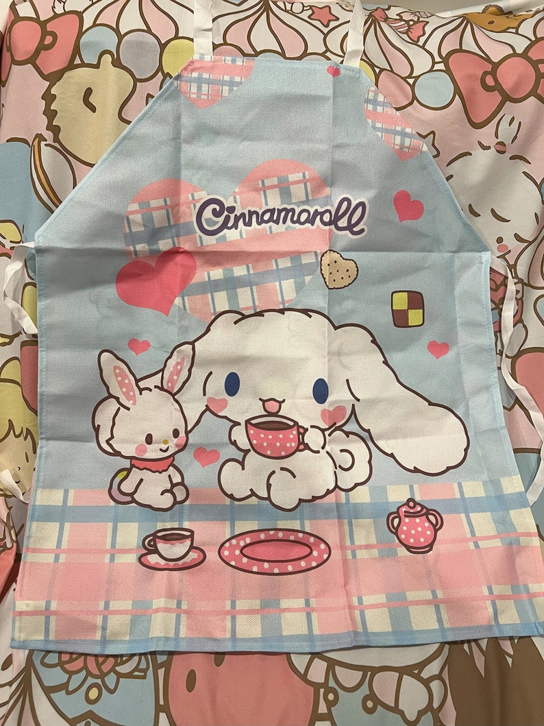 Kawaii Sanrio Apron Cinnamoroll Kuromi Pochacco Kitchen Cooking Baking ...