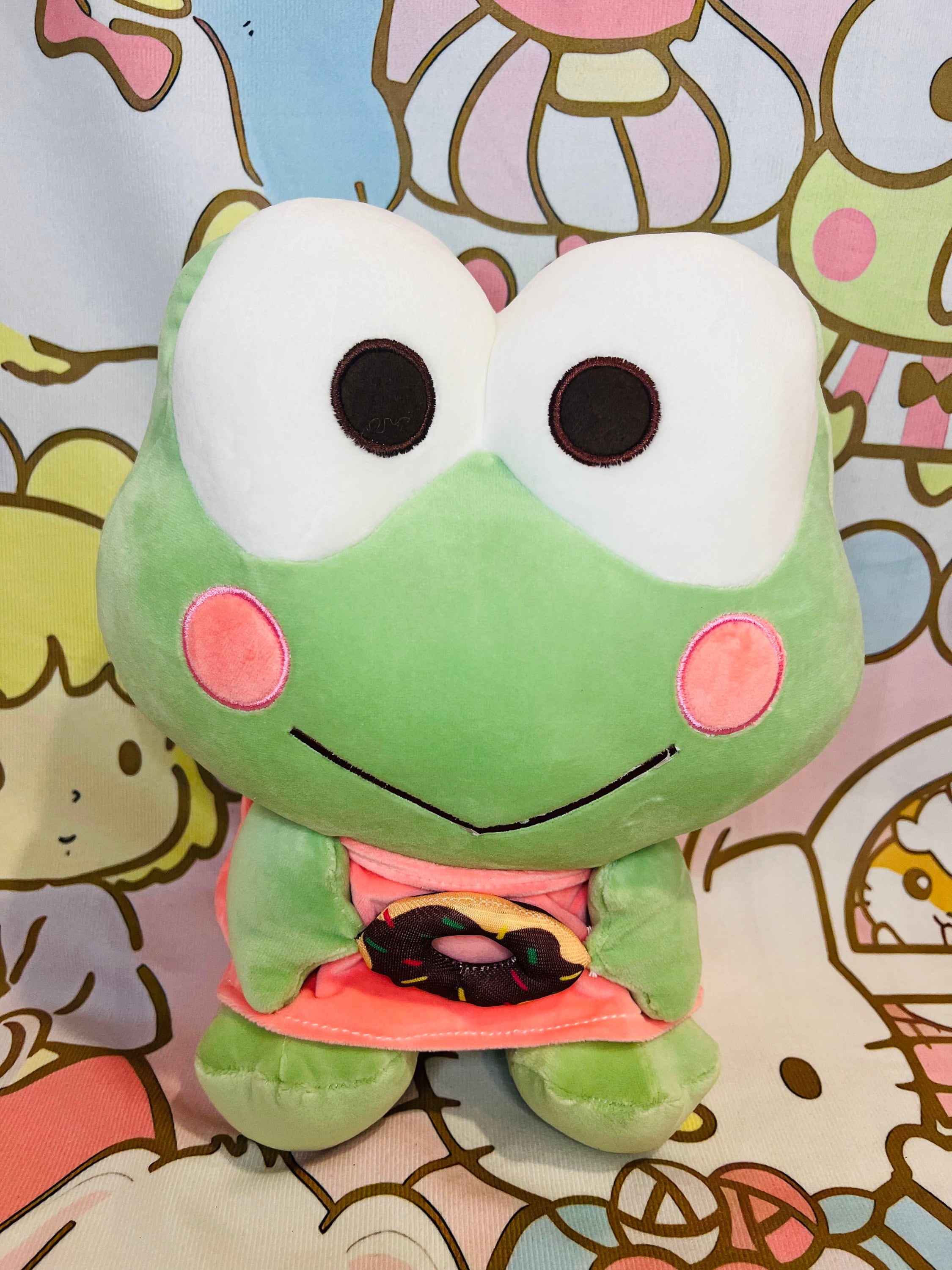 Sanrio Kero Kero Keroppi Frog Stuffed Plushie Large Toy Doll Holding ...