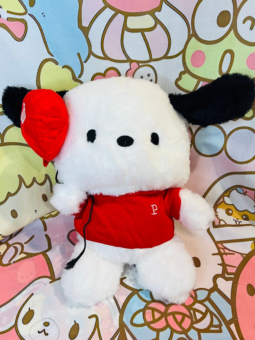 Kawaii Pochacco Stuffed Plush Toy Doll Anime Puppy Red Balloon Gift Boy ...