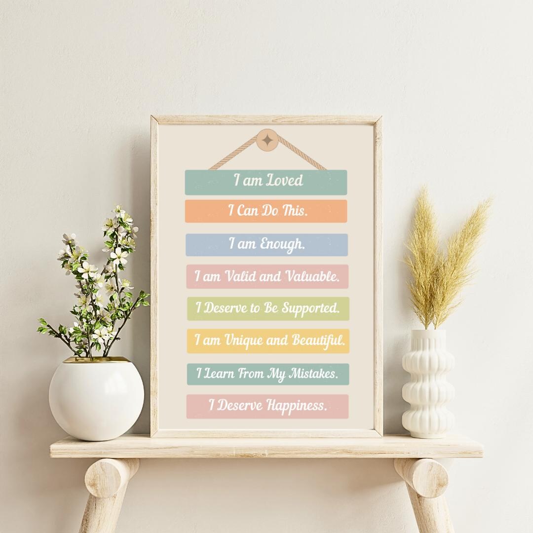 Boho Kids Affirmation Poster – Printable Nursery Decor (digital ...