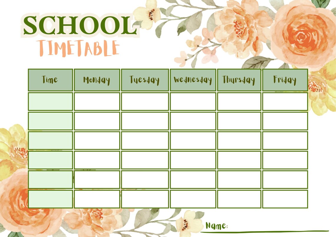 Printable School Planner | Student Organizer | Homework Schedule ...