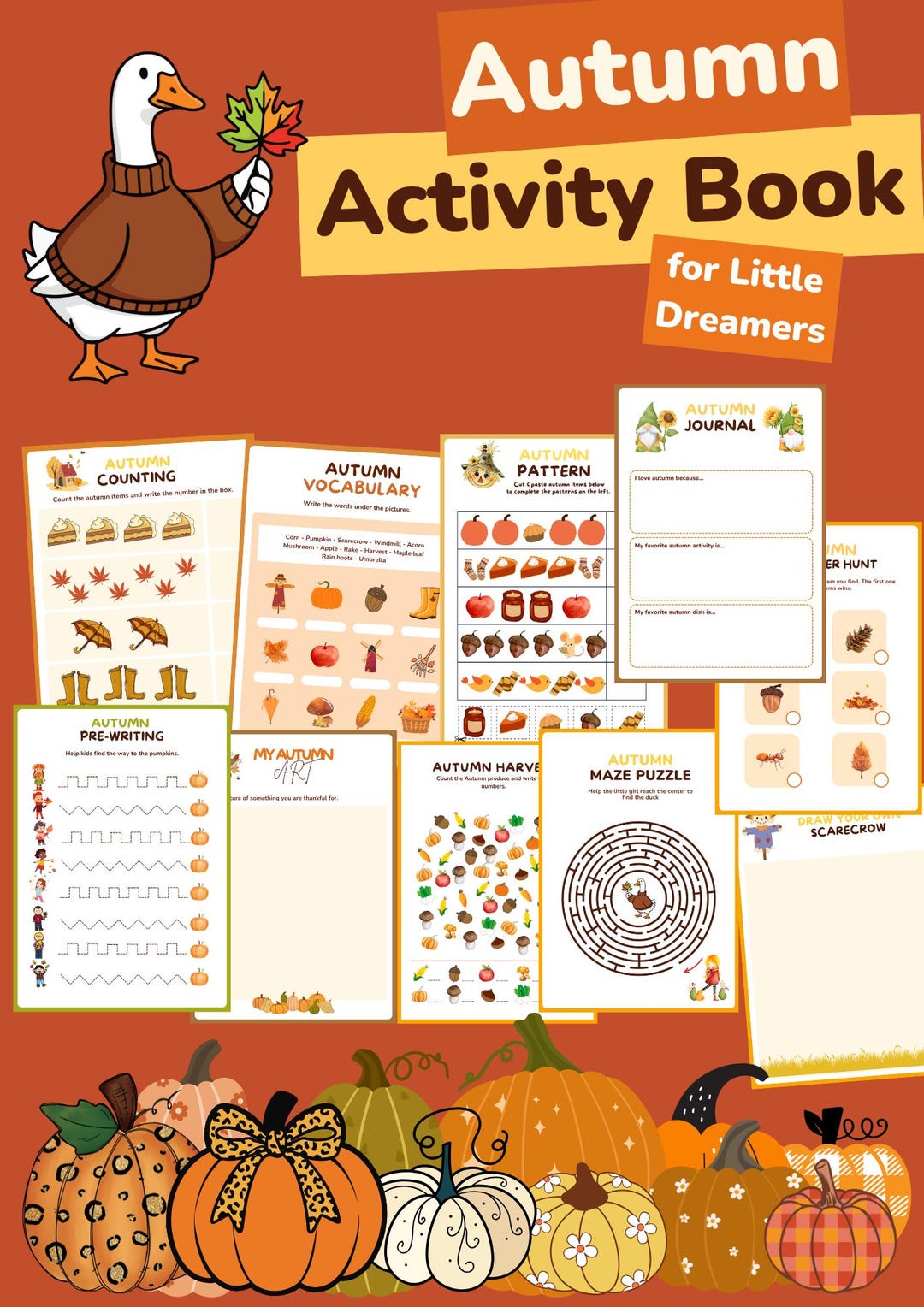 Autumn Activity Book for Kids | Fall Printable Games & Worksheets ...