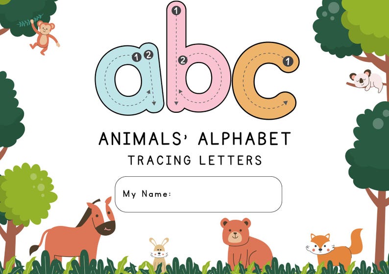Animal Alphabet Printable, Montessori Alphabet, PDF - Etsy