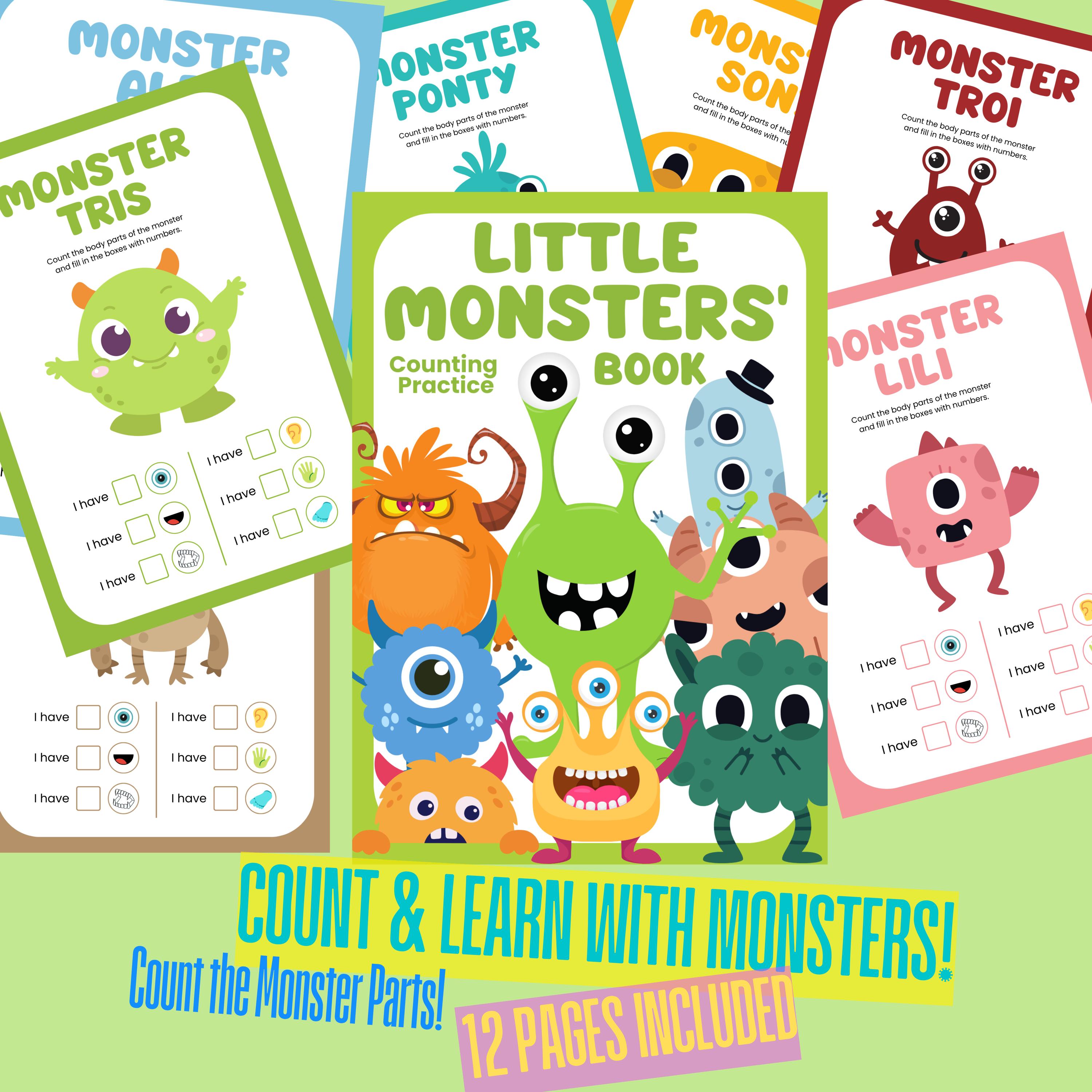 Monster Body Parts Book | Count & Learn Vocabulary for Kids | Fun ...